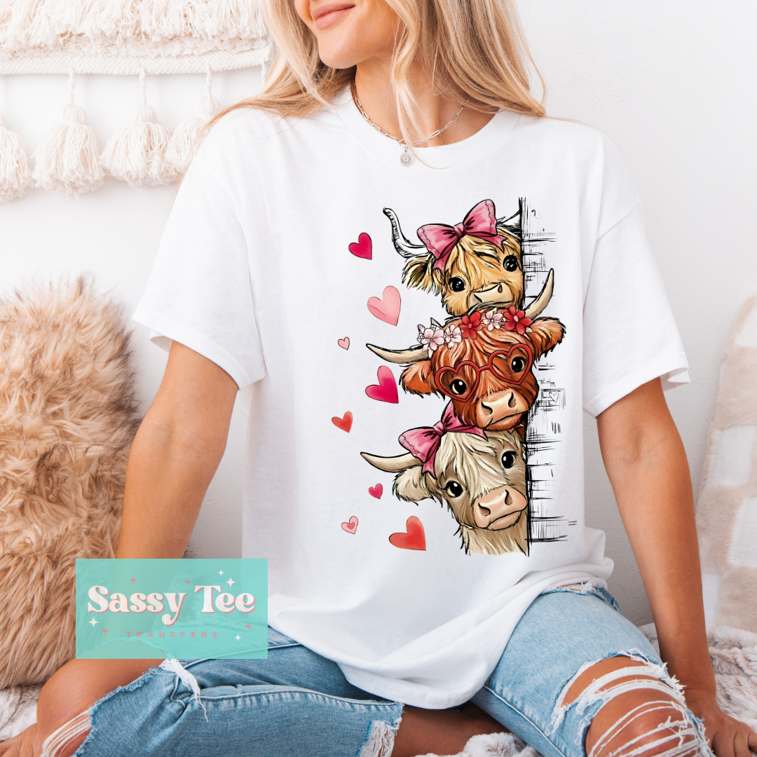 HIGHLAND COWS HEARTS TRIO ACROSS **Preorder/Restock Ships in 5-10 biz ...