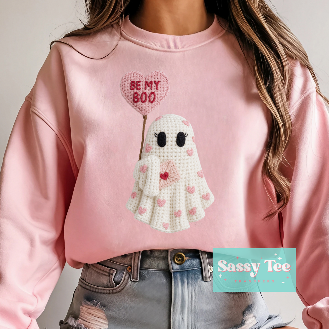 BE MY BOO GHOST FAUX YARN – Sassy Tee Transfers