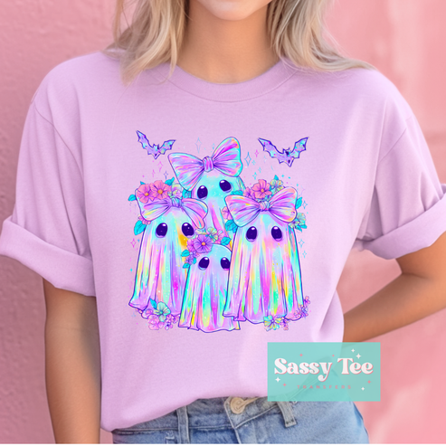 PASTEL GHOSTS BATS – Sassy Tee Transfers