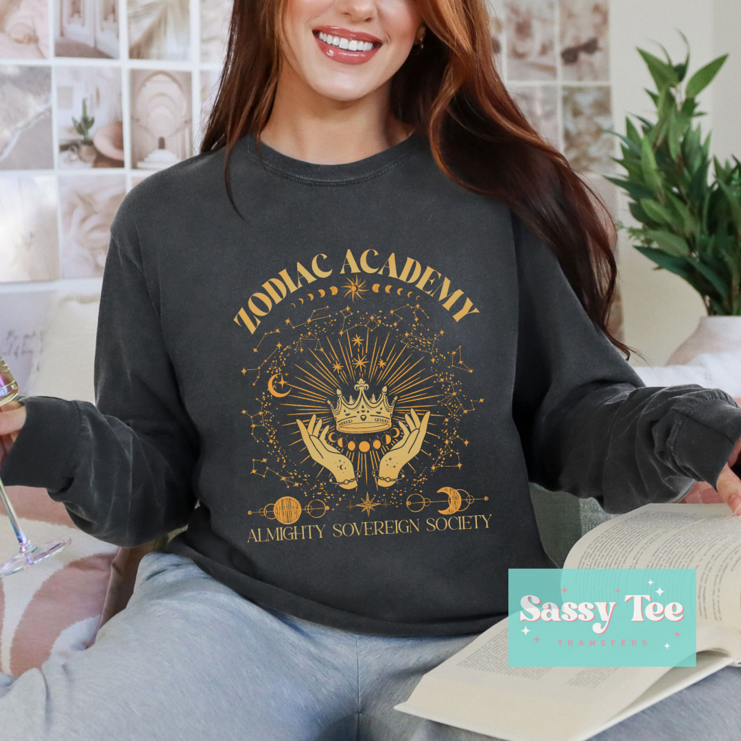 ZODIAC ACADEMY Front/Back Options **Preorder Ships in 5-10 biz days** – Sassy Tee Transfers