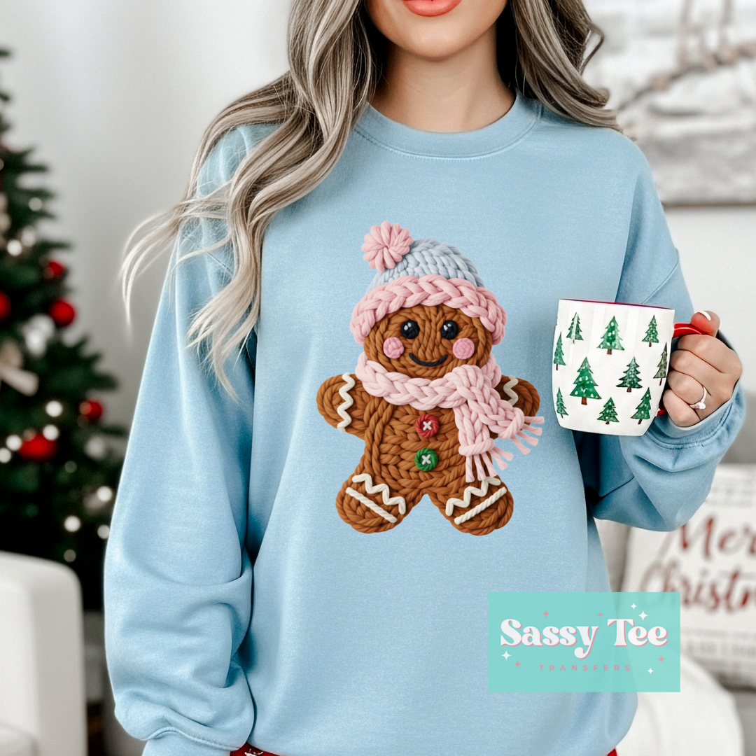 GINGERBREAD PINK FAUX YARN – Sassy Tee Transfers