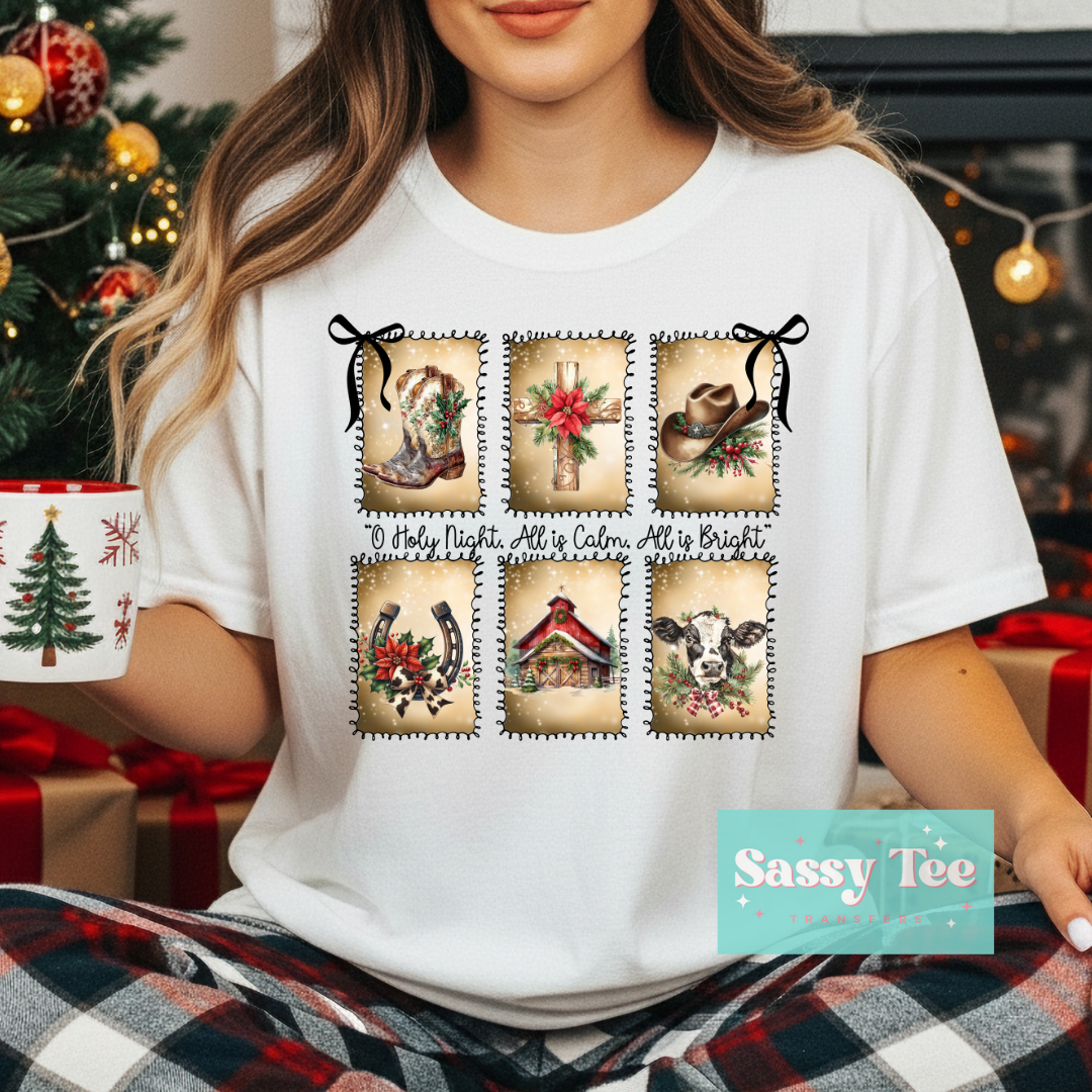 O HOLY NIGHT WESTERN COUNTRY – Sassy Tee Transfers